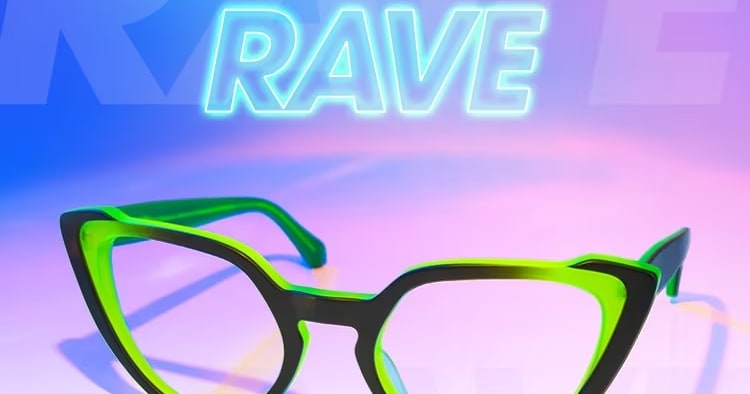 Rave Eyeglasses, Light Up Raving Frame Glasses