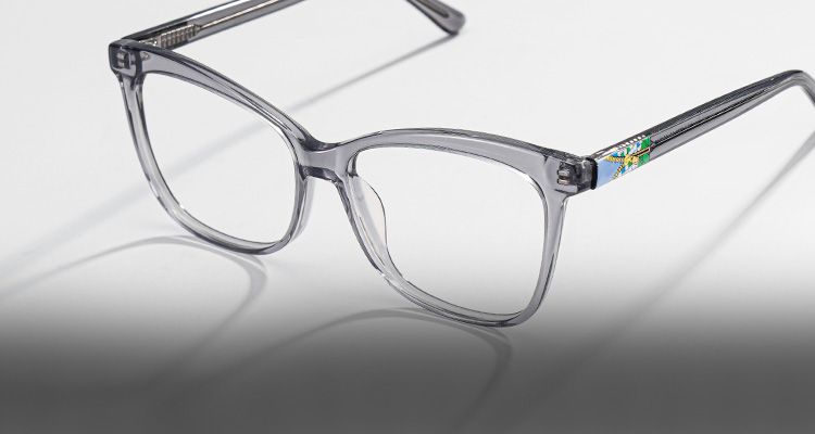 Gray Frame Glasses, Clear & Dark Grey Prescription Eyeglasses