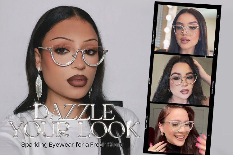 Sparkly Eyeglasses with Glitter and Bling Frames | ZEELOOL