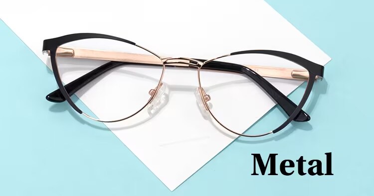 Metal Frame Glasses, Gold Metal Prescription Eyeglasses