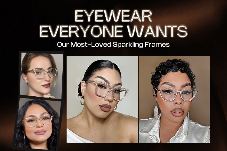 Sparkly Eyeglasses with Glitter and Bling Frames | ZEELOOL