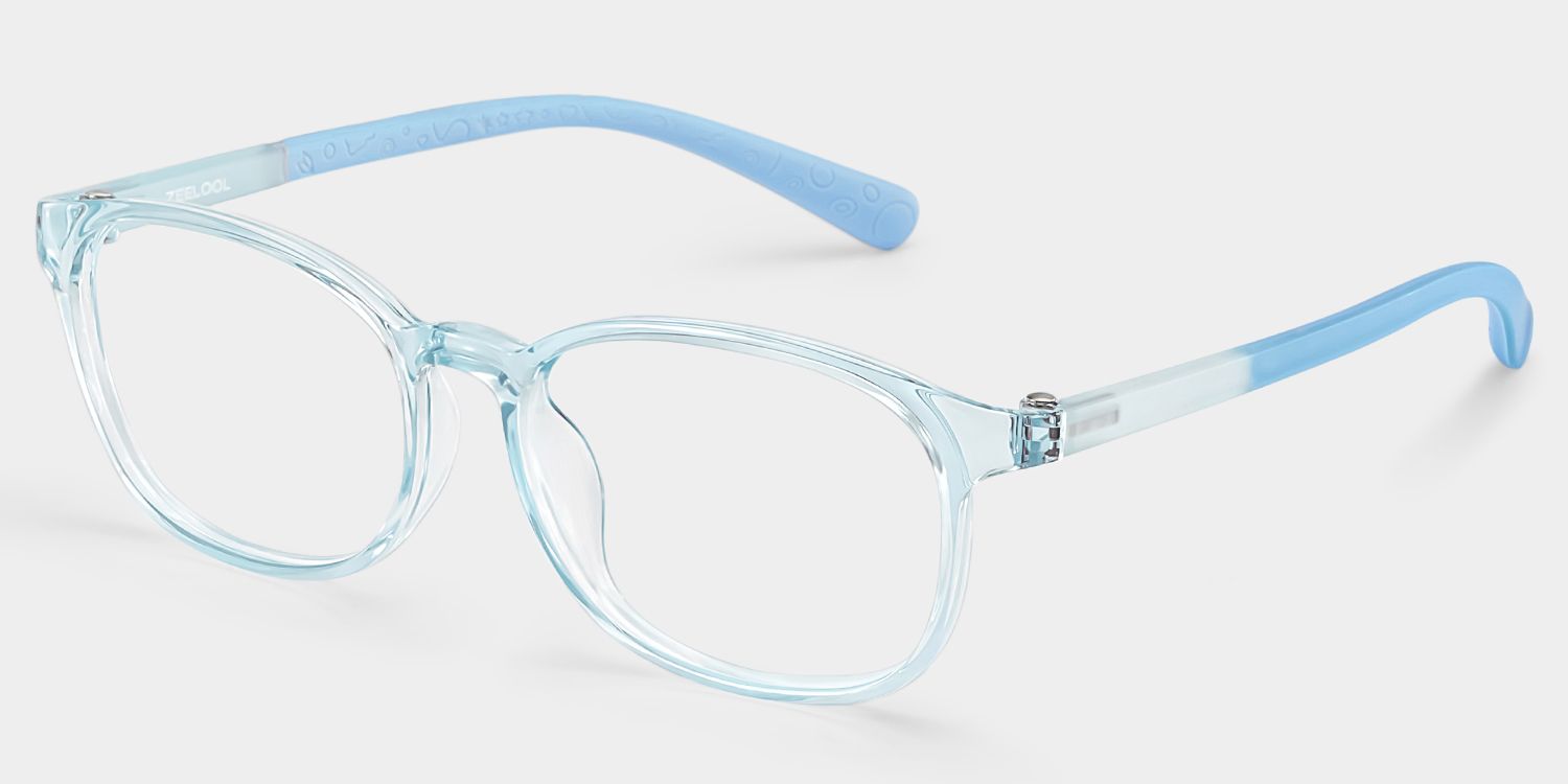 Kids Rectangle Clear Blue Amaker Frame Glasses | Zeelool