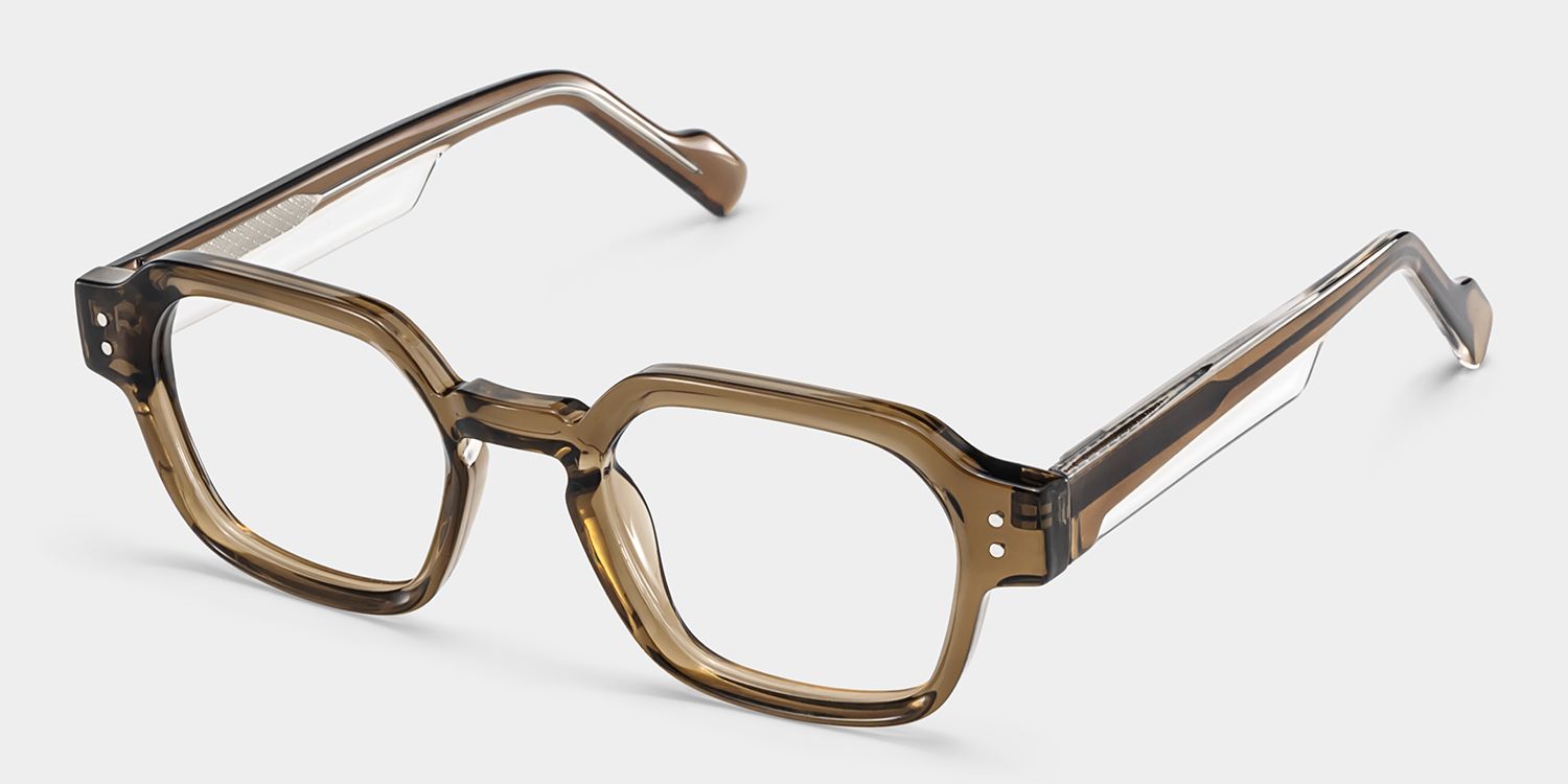 Joy Brown Frame Glasses with Geometric Frame Online | ZEELOOL