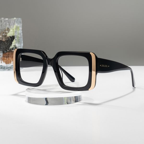 Black Rectangle Eyeglass Frames - Jesse Acetate Frame Glasses