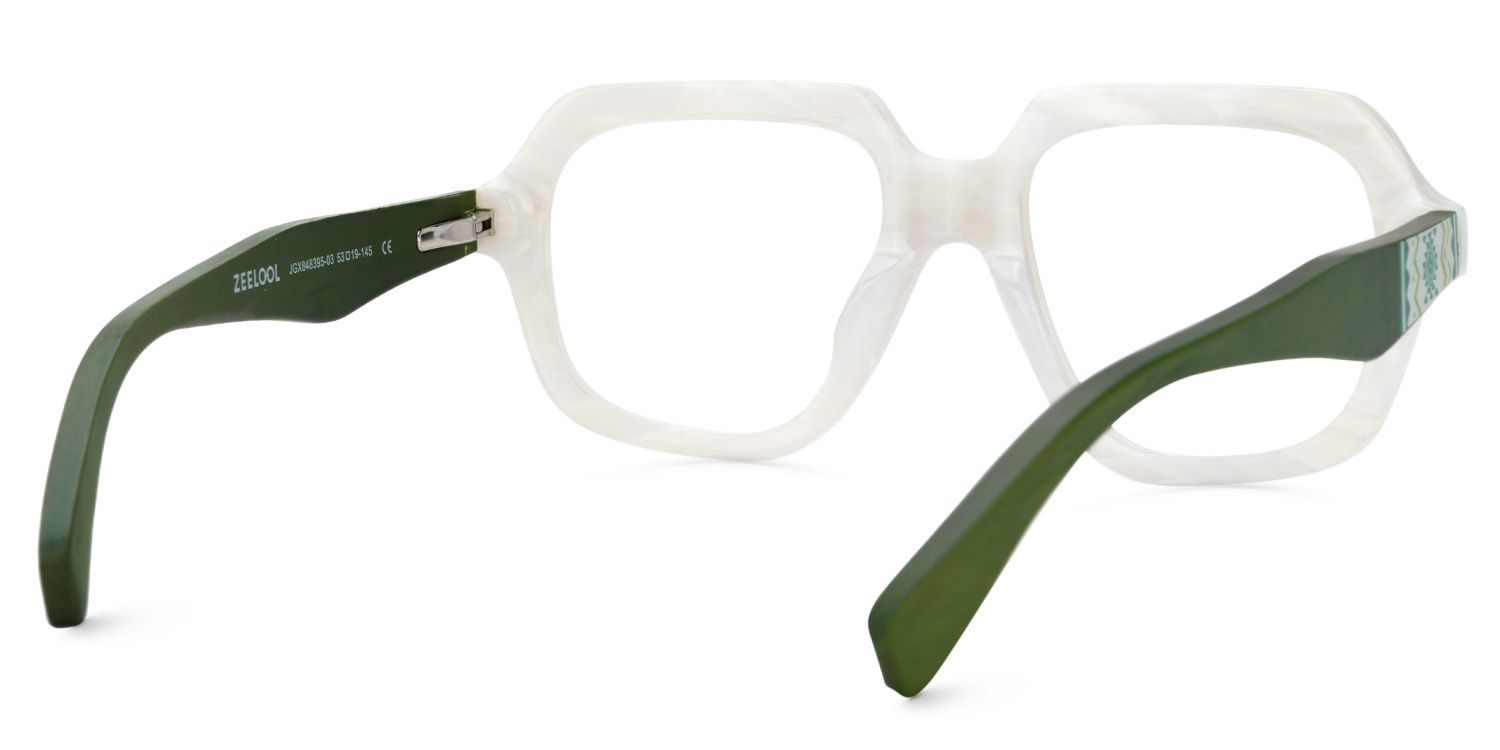 Faubion Oversized White Glasses with Geometric Frames | Zeelool