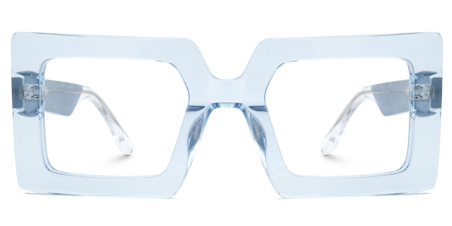 Tiffaney Black Square Glasses with Black Denim Temples