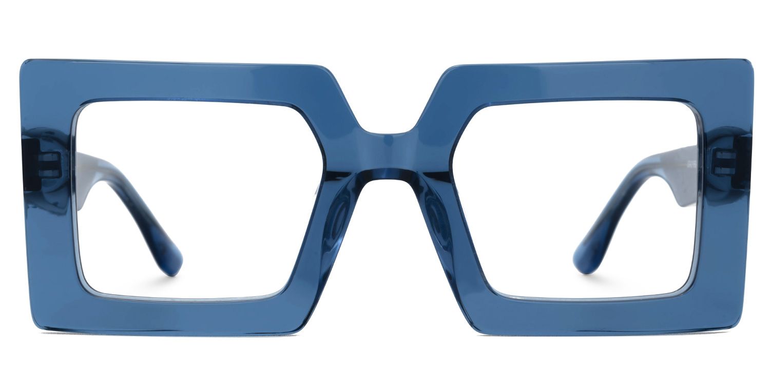 Tiffaney Transparent Blue Frames with Blue Denim Temples