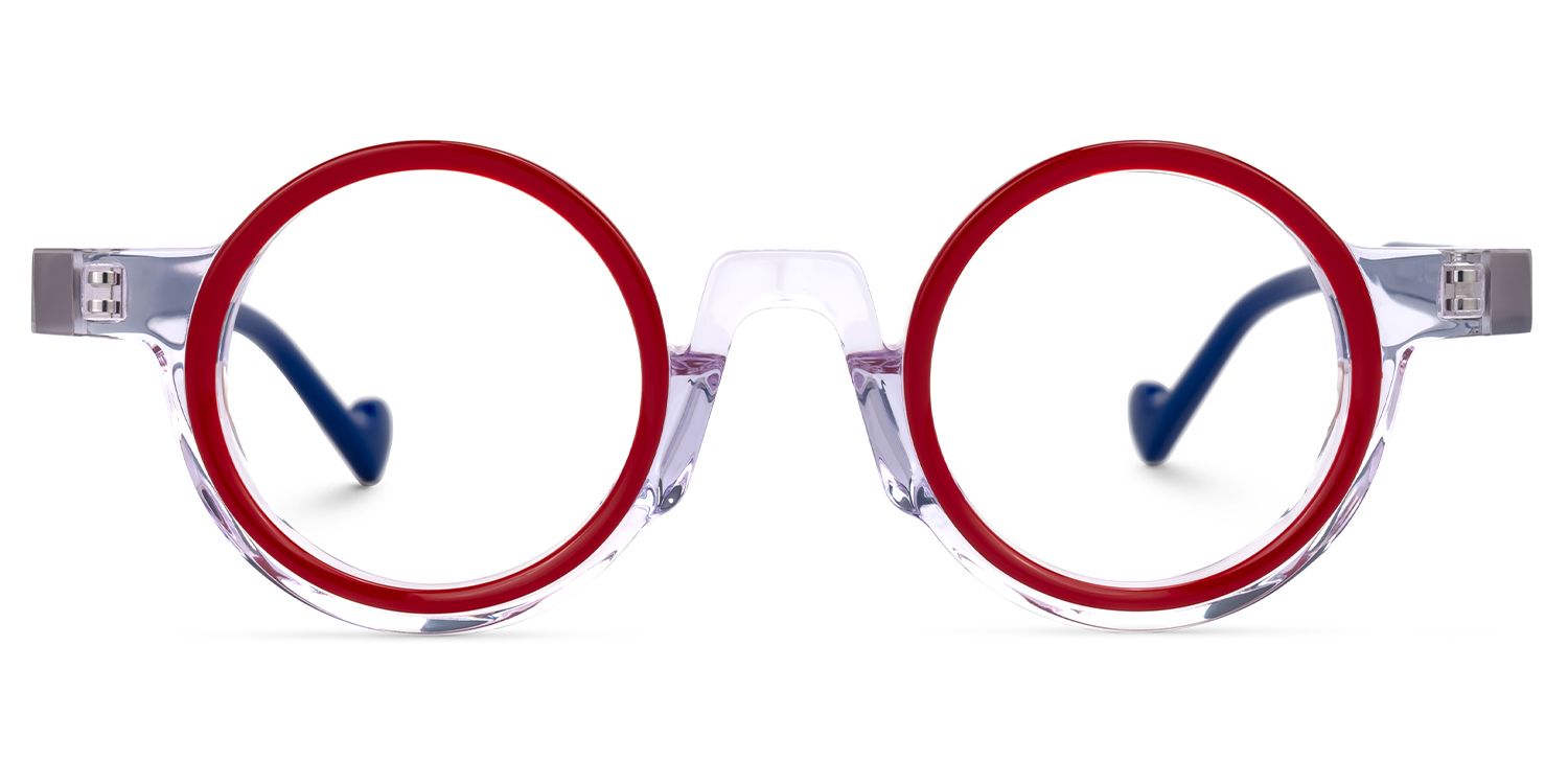 Round Glanton Red Glasses deals -Zeelool Glasses