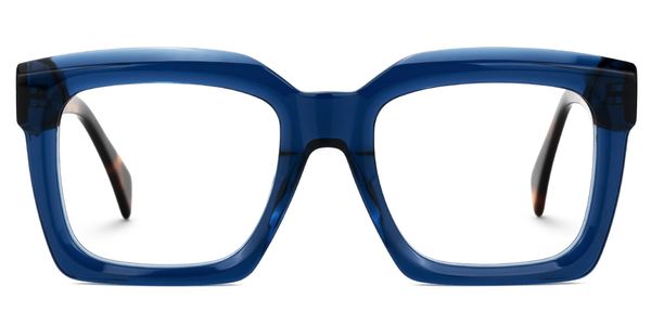 Faridah Blue Fade Square Glasses with Tortoise Arms