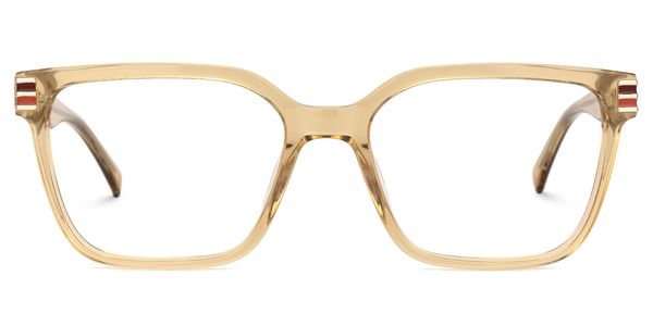 Rectangle Rucke Champagne Color Frame Glasses | Zeelool