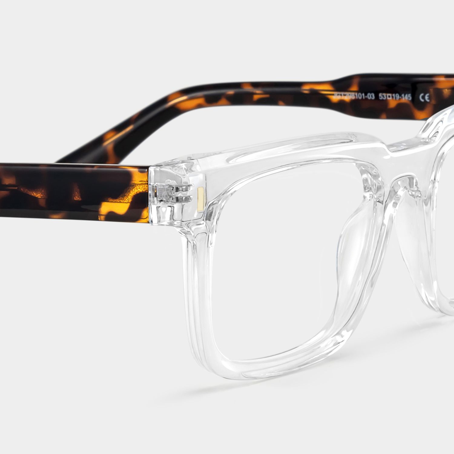Connor transparent full rim rectangle eyeglasses Online | ZEELOOL