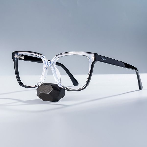 Benguie Black Clear Square Shape Eyeglasses | Zeelool