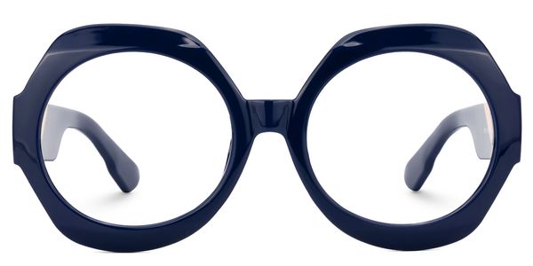 Geoffrey Geometric Dark-Blue Glasses | Zeelool Glasses