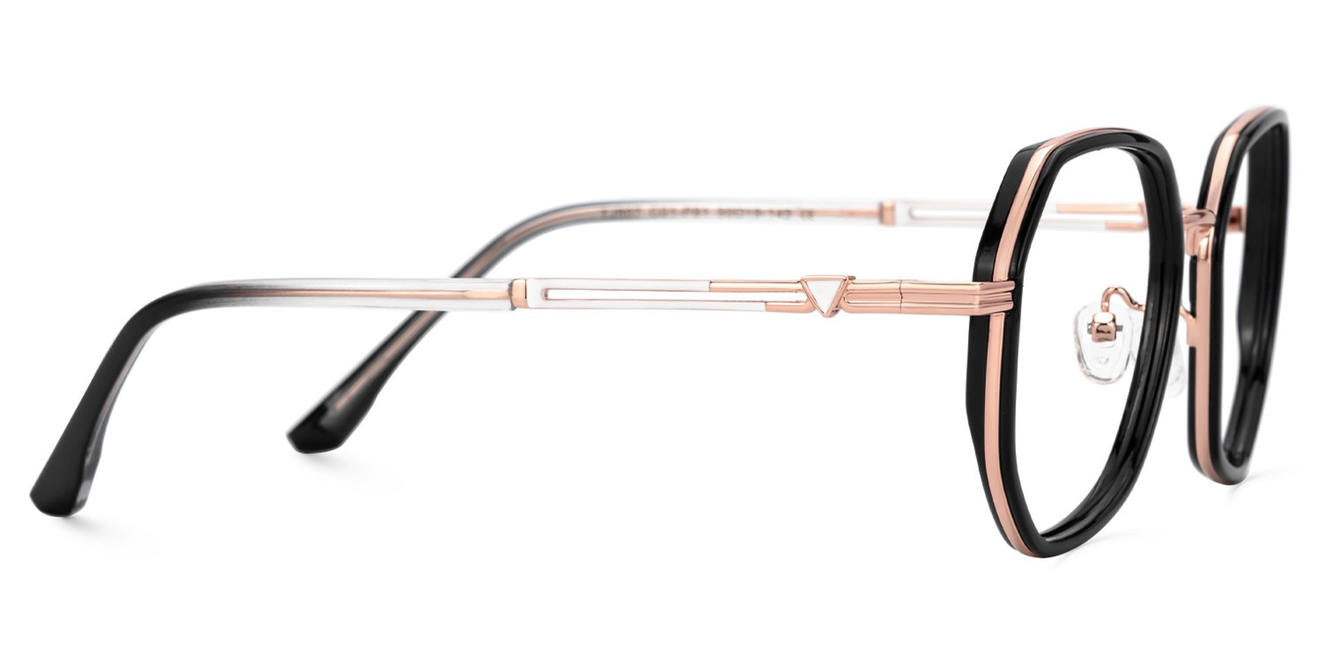 Frazier Mixed-Materials Geometric Black Frame Glasses | Zeelool