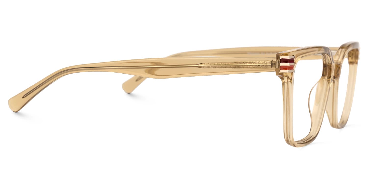 Rectangle Rucke Champagne Color Frame Glasses | Zeelool