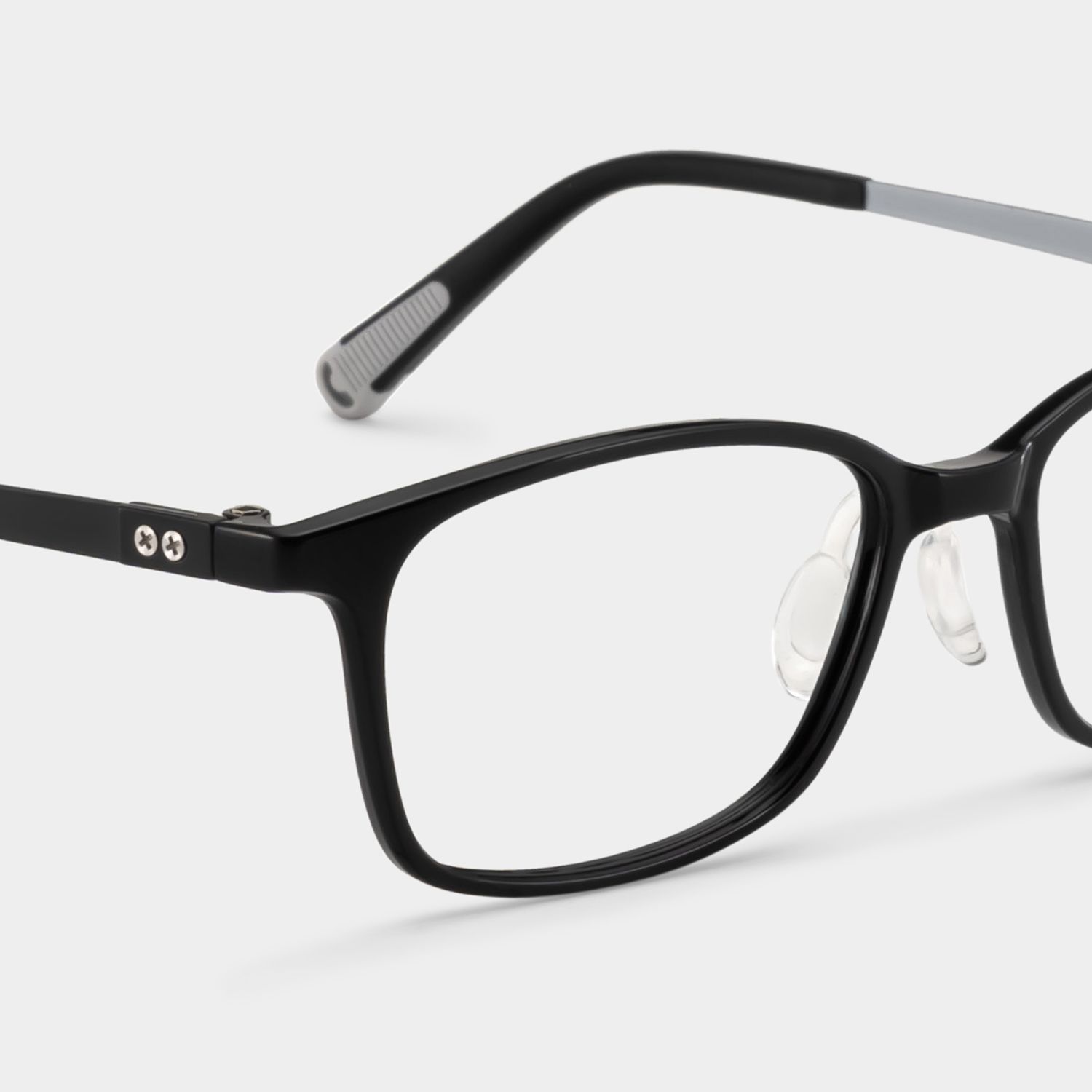 Finne Rectangle Black Frame Eyeglasses for Teens