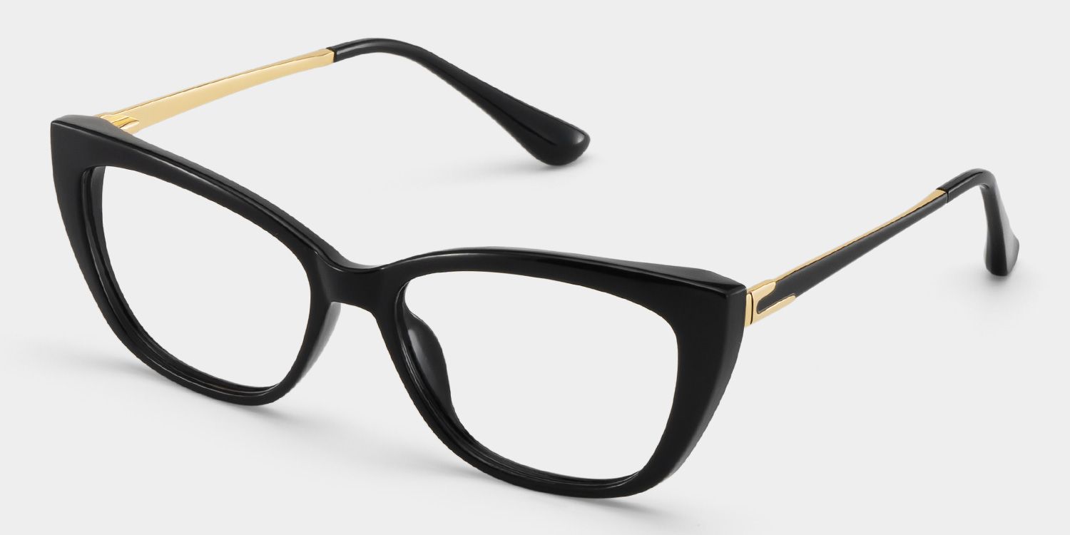 Harlow Black Frame Glasses with Rectangle Frame Online | ZEELOOL