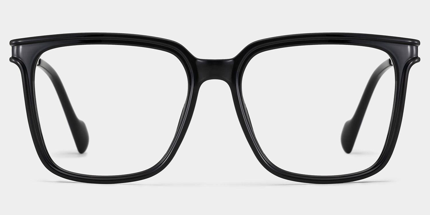 Thin Beige Frame Glasses With Square Shape