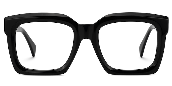 Chunky Black Square Faridah Glasses with Full-Frame