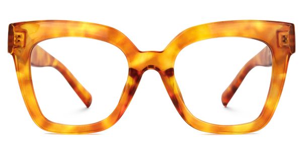 Square Malcolm Eyeglasses with Orange Frames