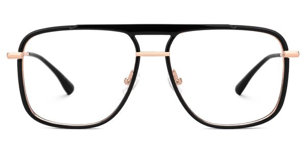 Caudle Black Eyeglasses with Aviator Design