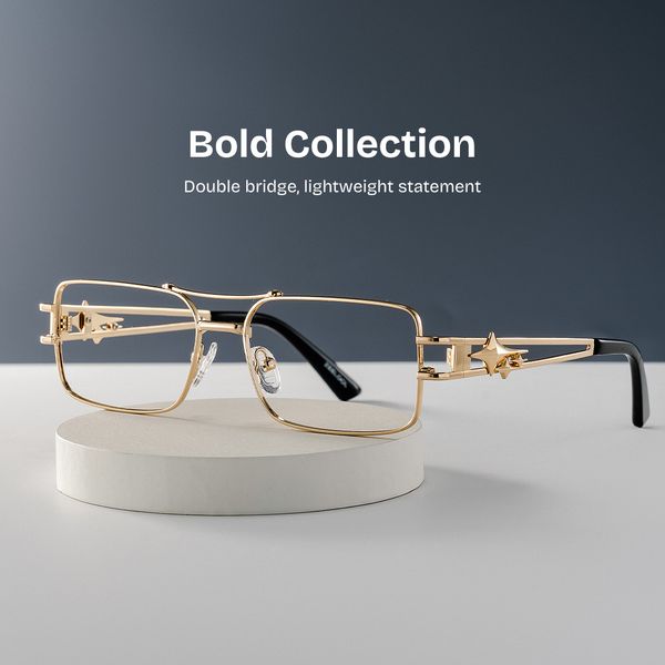 Eric gold aviator frames glasses Online | ZEELOOL