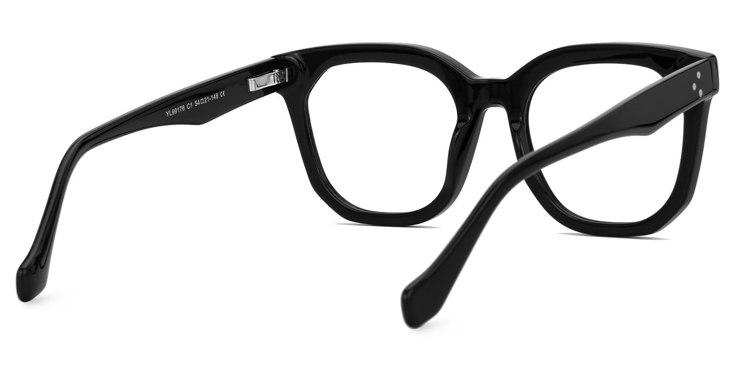Beddoe Black Square Acetate Full-Frame Eyeglasses | Zeelool