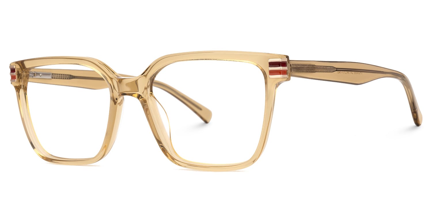 Rectangle Rucke Champagne Color Frame Glasses | Zeelool