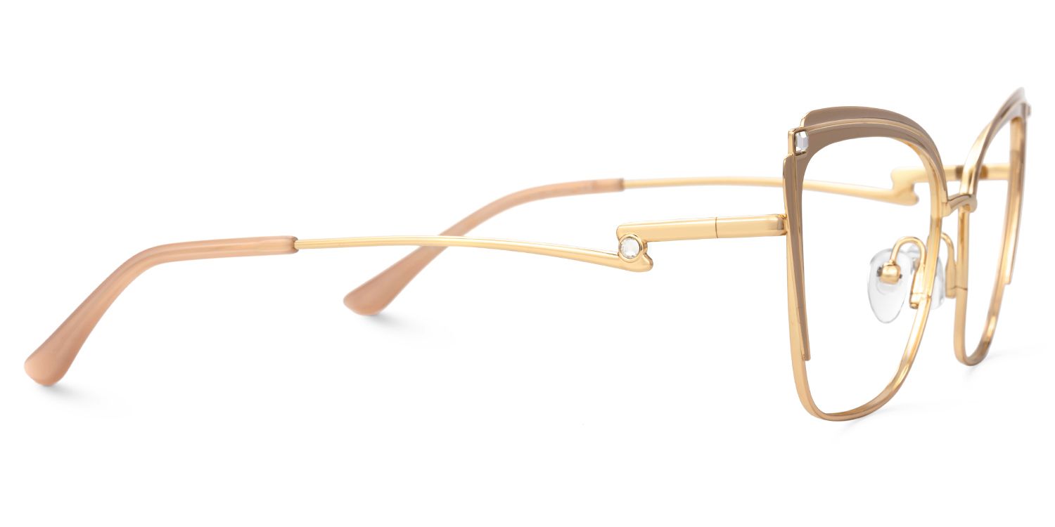 Mariely Cat Eye Brown And Gold Glasses | Zeelool