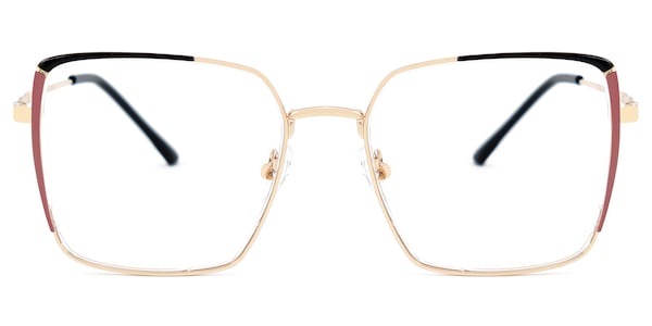 Baez Metal Red and Black Glasses Frames with Square Shape | Zeelool