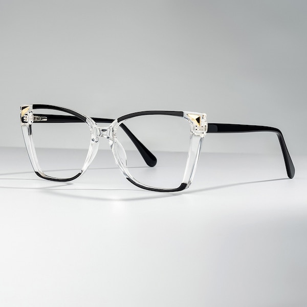 Clear Frame Glasses With Black Sides For Women