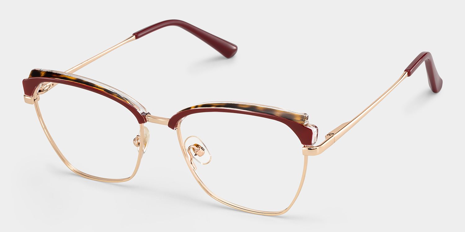 Phoebe Browline Red Frame Eyeglasses for Woman| ZEELOOL