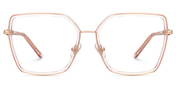 Jill Transparent Matte Pink Eyeglasses in Square Frame