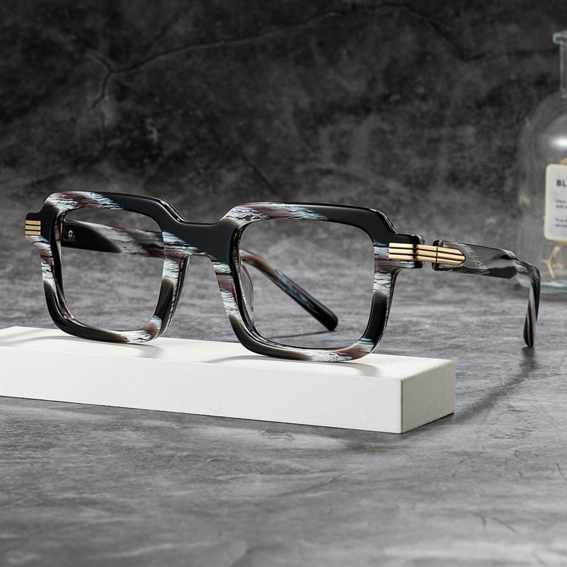 Square Frame Prescription Glasses With Two-Tone Color