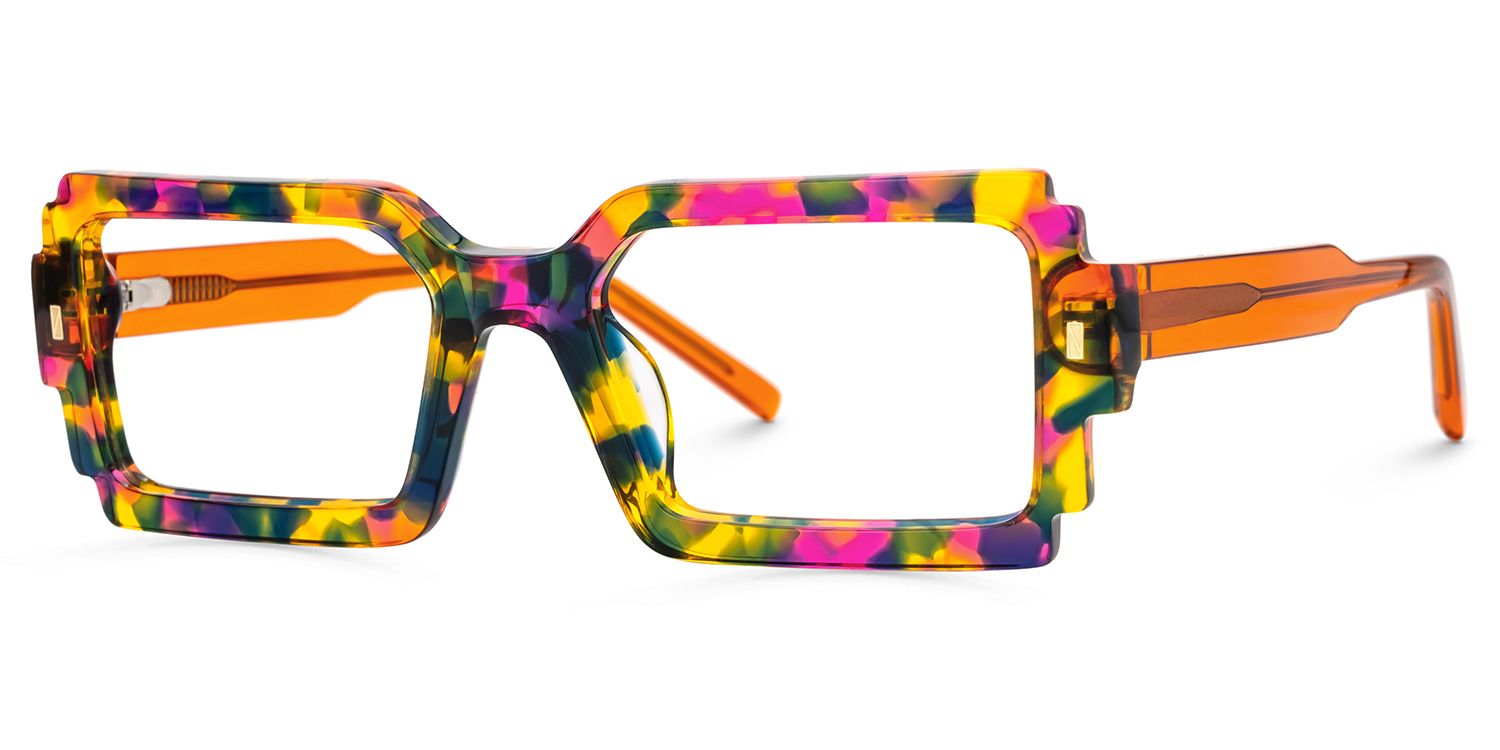 Frederick Rectangular Orange Tortoise Eyeglass Frames