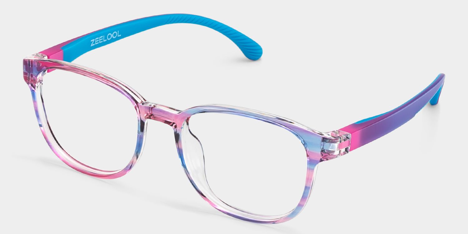 Dale Round Blue Pink Frame Eyeglasses for Pre-tweens