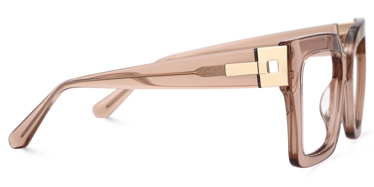 Josiah Beige Square Designer Eyeglasses