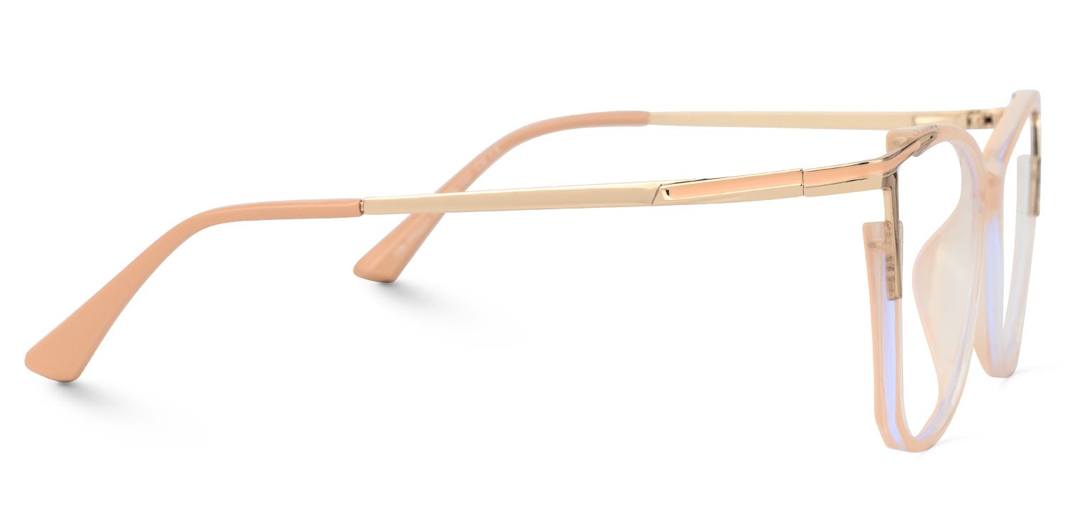 Losier Cateye Pink Eyeglasses with Mixed Materials -Zeelool