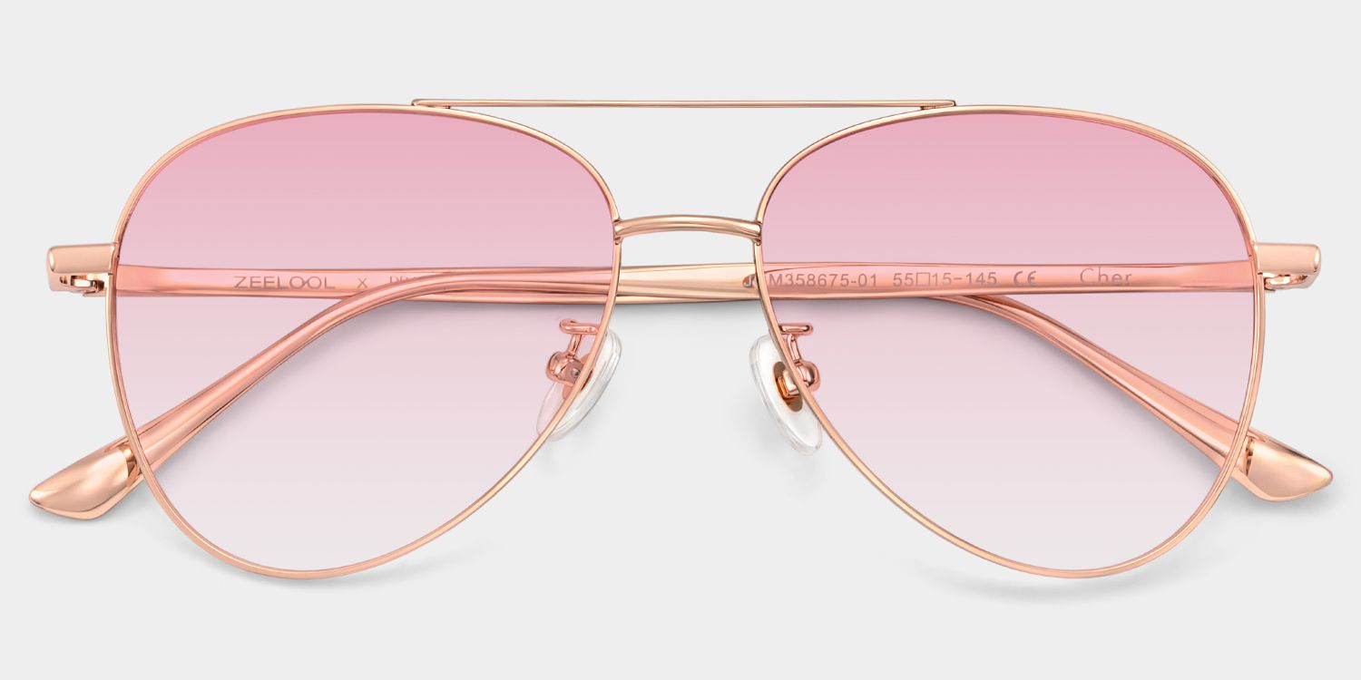 Cher Metal Rose Gold Aviator Sunglasses | ZEELOOL x Prabal Gurung