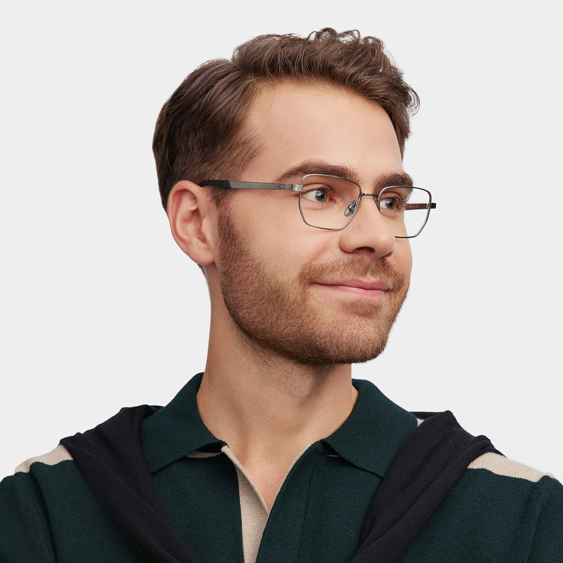 Jameson Gray Frame Prescription Glasses with Geometric Shape | ZEELOOL