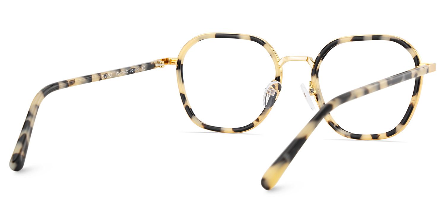 Mitchell Mixed Tortoise Frame Glasses with Geometric Shape | Zeelool