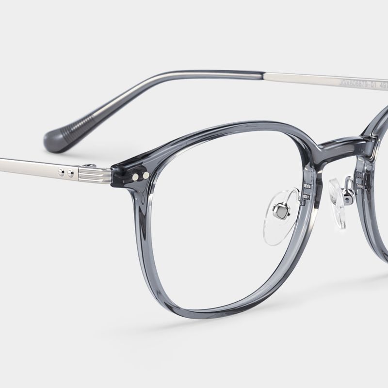 Mira Gray Frame Prescription Glasses with Oval Shape | ZEELOOL