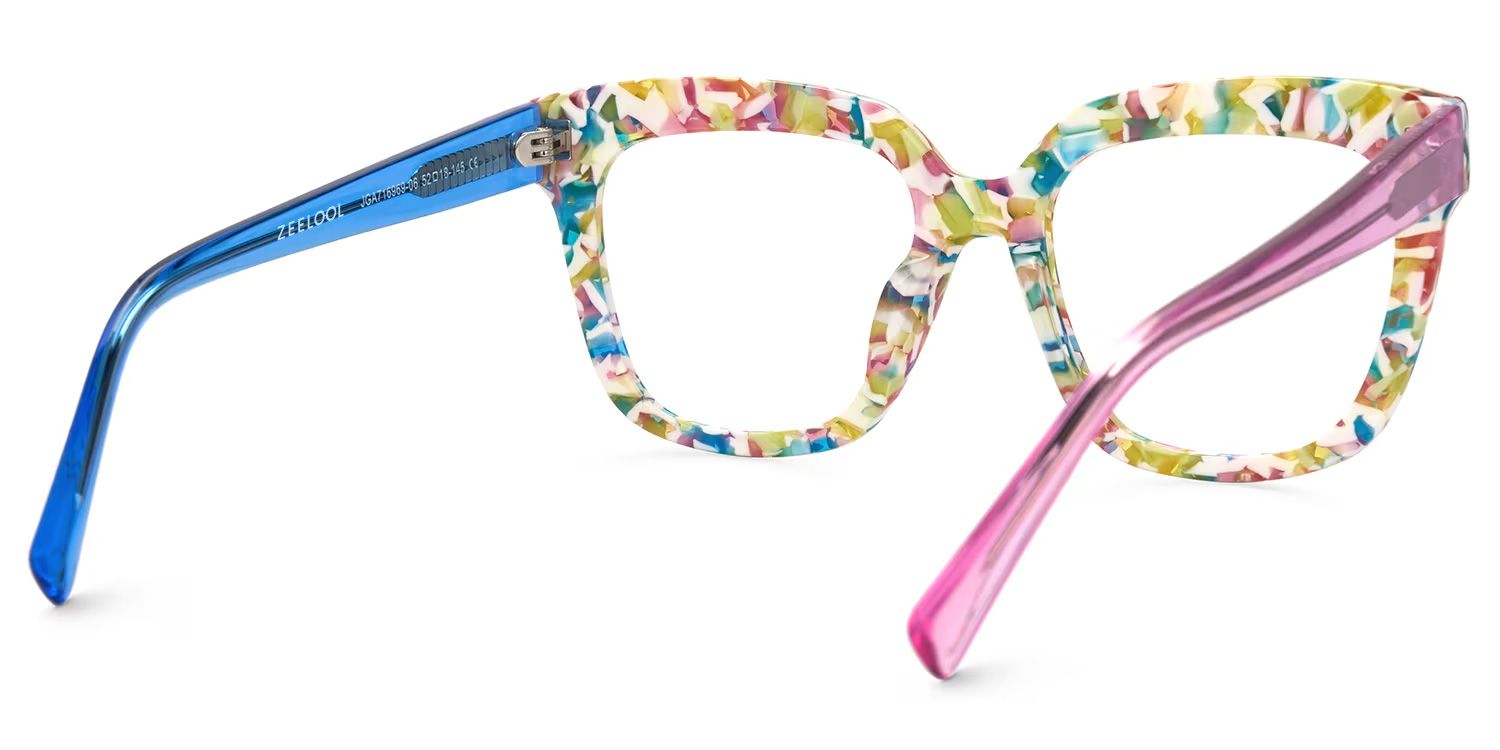 Square Mottled Glasses - Nina Acetate Frame Glasses