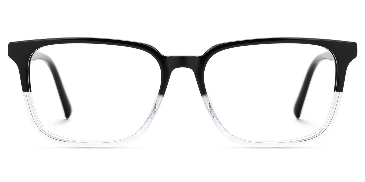Barnhill Acetate Square Black-Crystal Frame Glasses | Zeelool