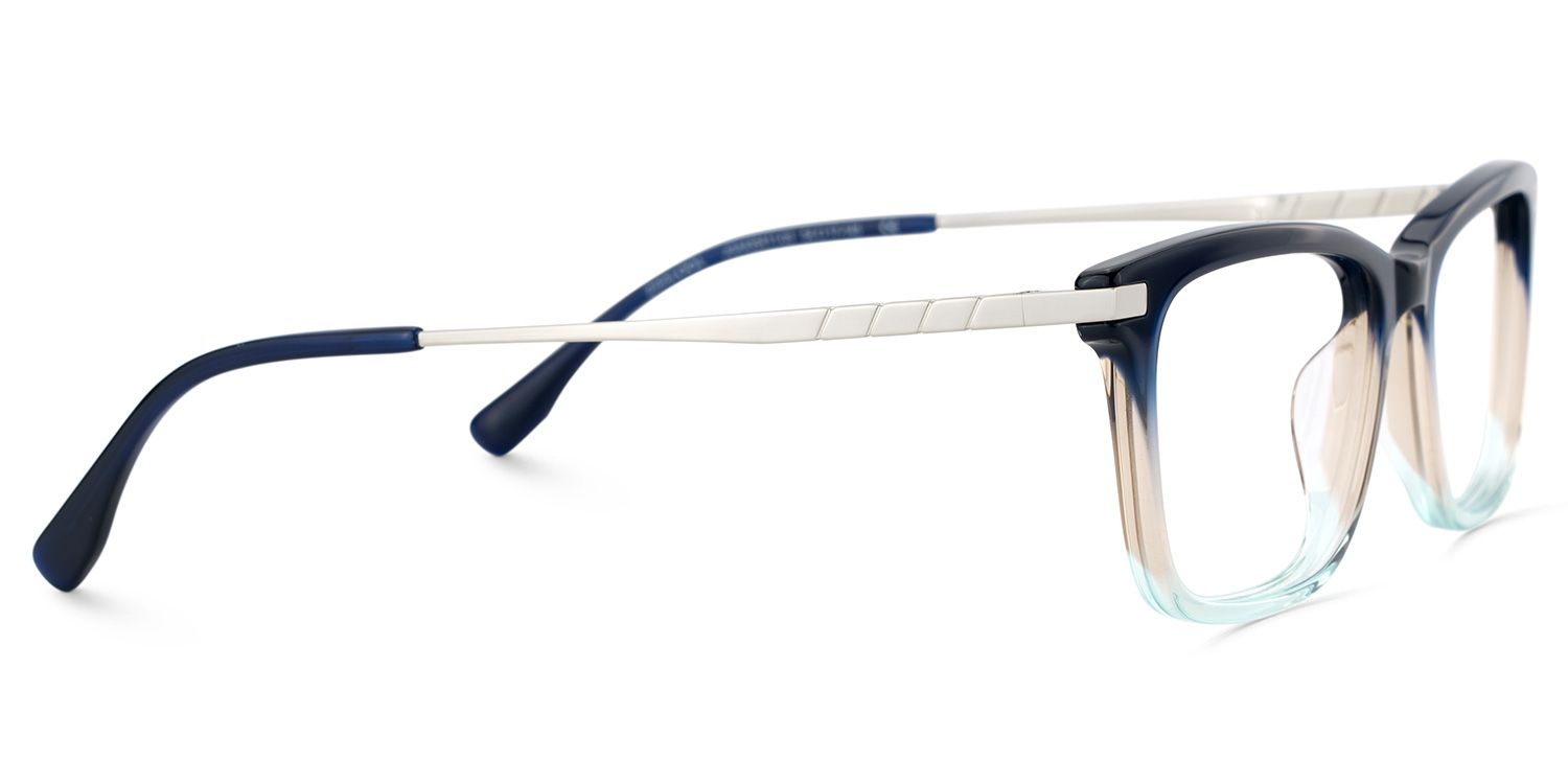 Zane Rectangle Blue Color Frame Glasses for Men | Zeelool