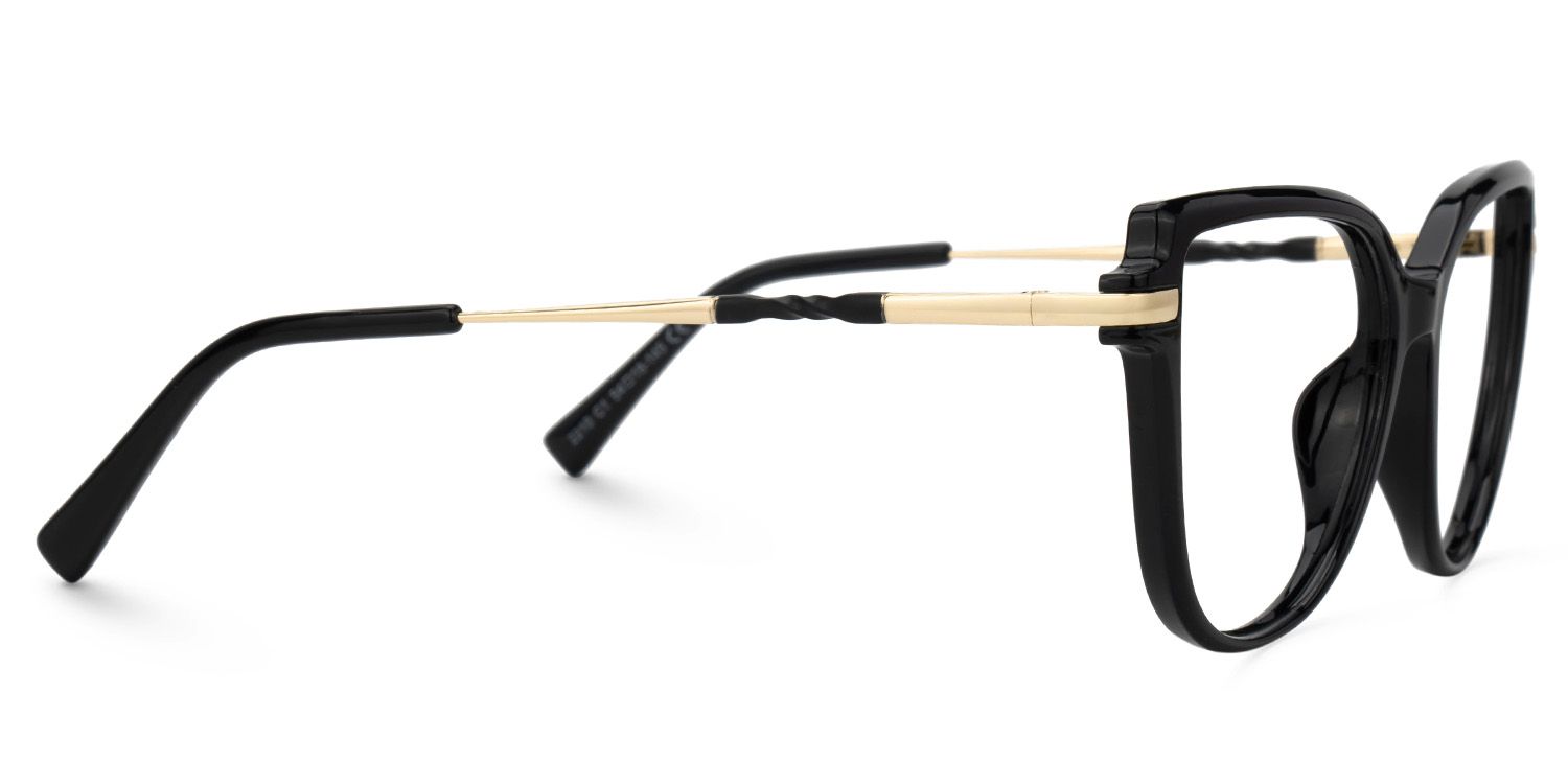 Eisan Thin black Glasses in Cateye Design | Zeelool