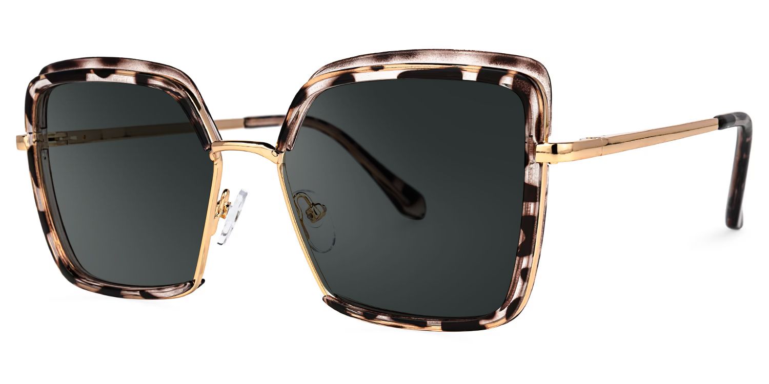 Cordaro Square Clear Tortoise Shell Sunglasses with Nose Pads