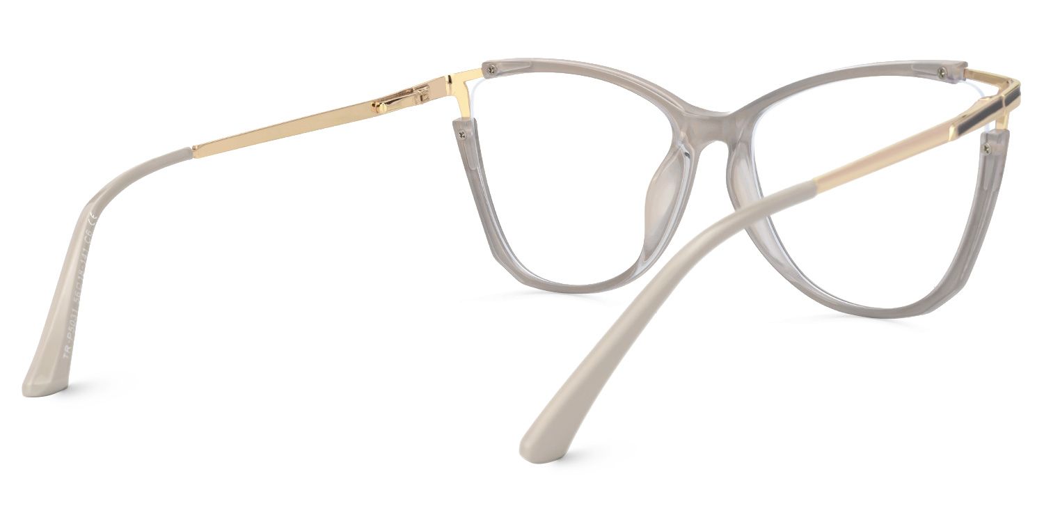 Losier Cateye Khaki Eyeglasses with Mixed Materials -Zeelool