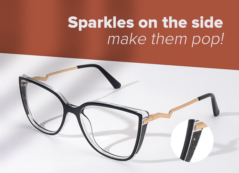 Spring hinges Celisa Eyeglasses, Celisa Black Glasses -Zeelool