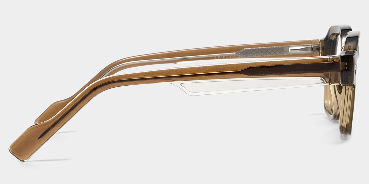 Joy Brown Frame Glasses with Geometric Frame Online | ZEELOOL